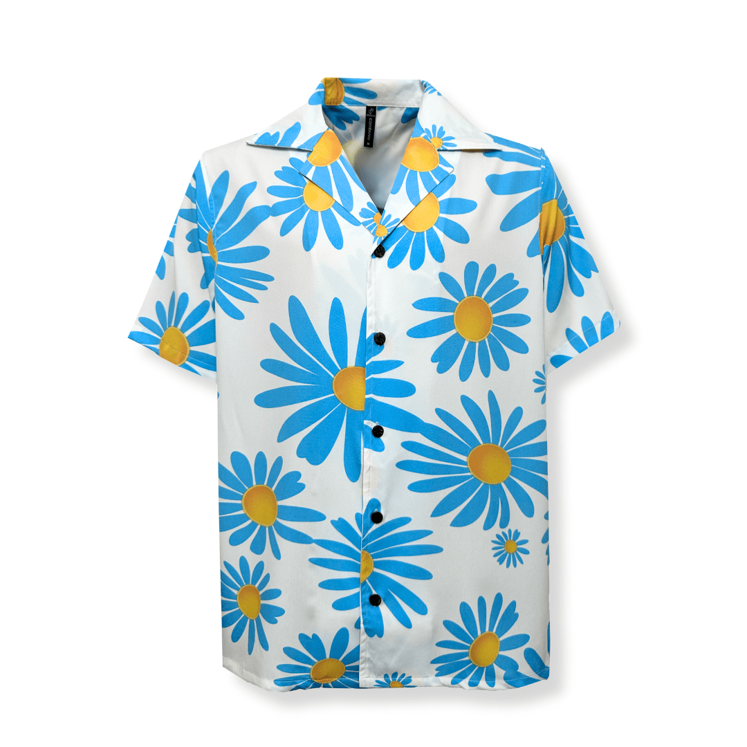 Camp Collar Blue Daisy Glow - Combuva